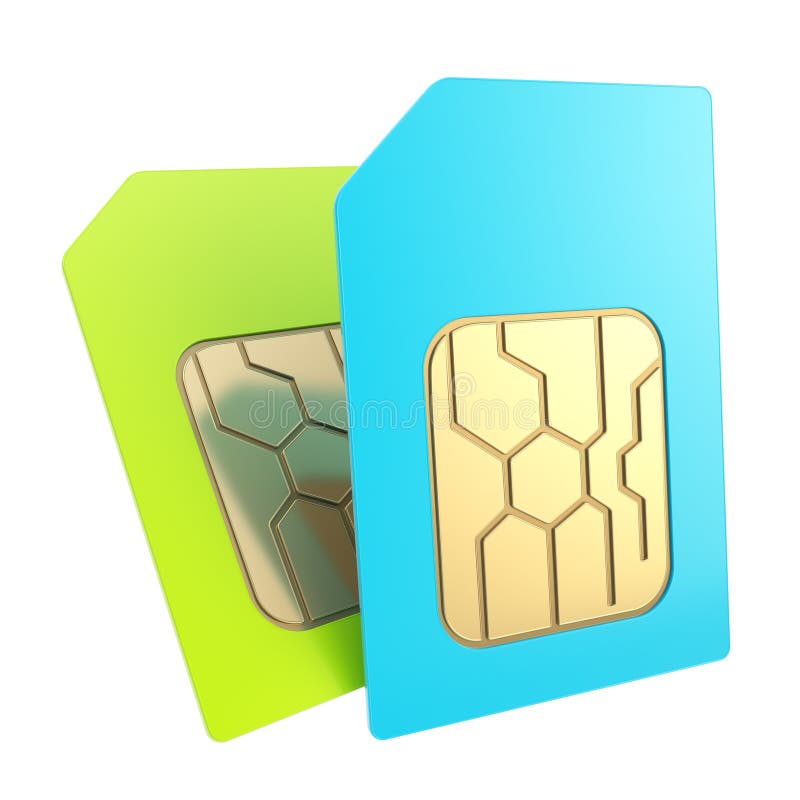 Double phone SIM cards stock illustration. Illustration of metal - 27077438