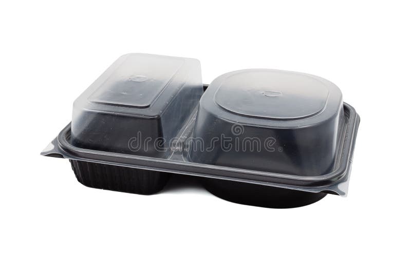 Double Plastic Black Box on a White Background Stock Image - Image of ...