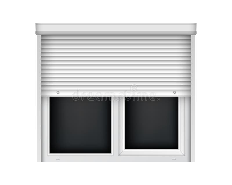 White Open Roller Shutter Gate and Darkness Behind. Realistic Roller ...