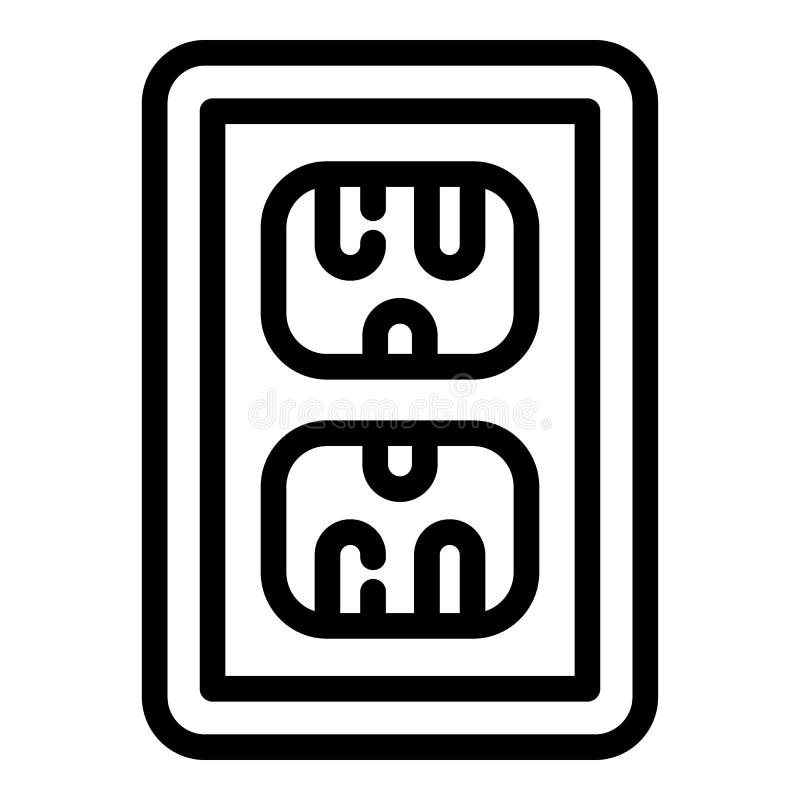 Double Plug Icon, Outline Style Stock Vector - Illustration of icon ...