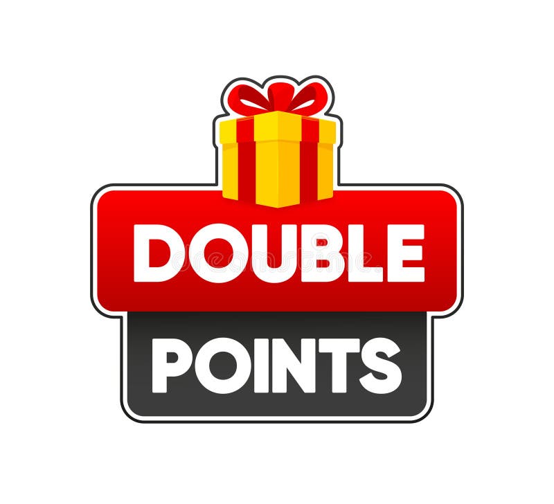Double Points. Flat Banner with Red Double Prize. Promotion Design ...