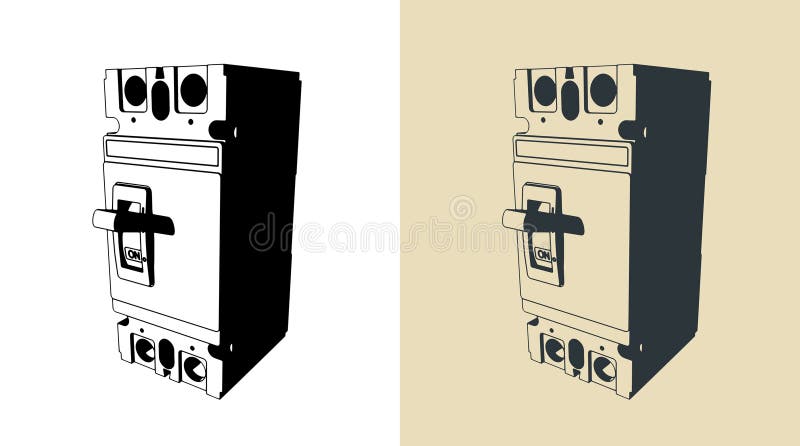 Double Pole Circuit Breaker Fuse Stock Vector - Illustration of ...