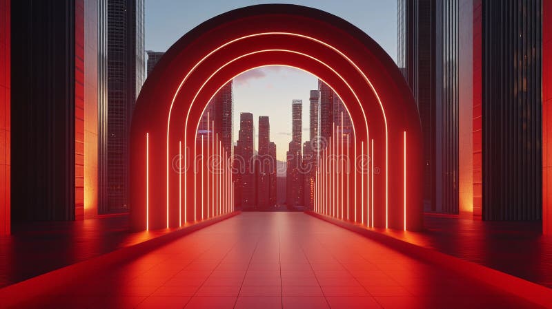 Building Corridor Red Channel Scene Stock Illustrations – 6 Building ...