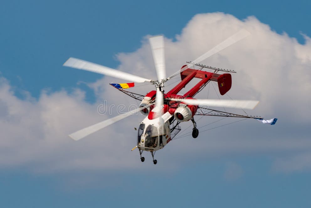 Double Propeller Helicopter Flying Stock Photo - Image of propeller ...