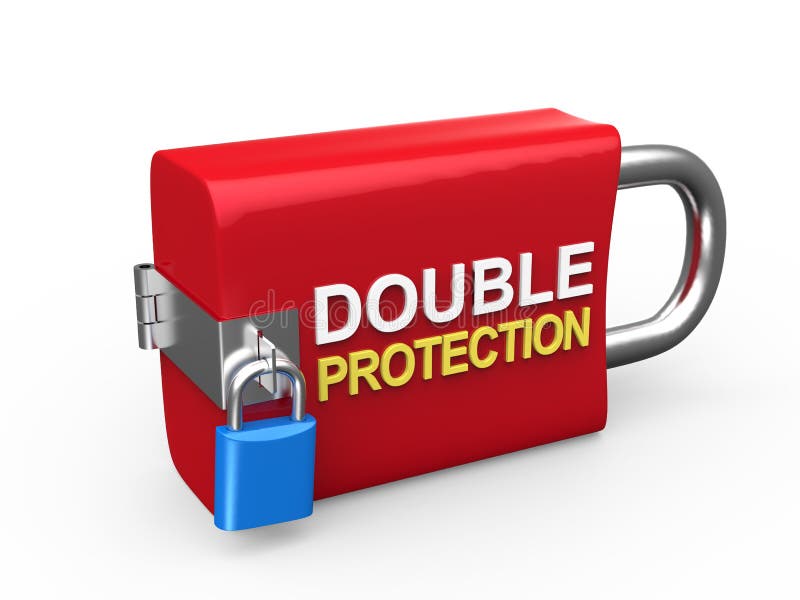 Double Protection Padlock stock illustration. Illustration of object ...