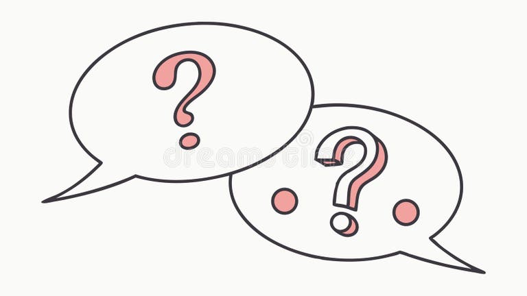 Double Question Mark Speech Bubbles, Doubt and Uncertainty, Vector ...