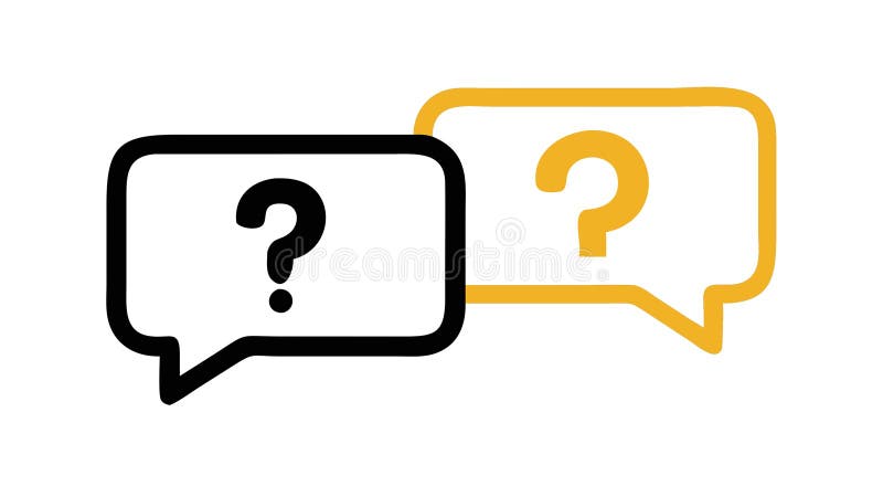 Double Question Mark Speech Bubbles, Inquiry, FAQ, Customer Support ...