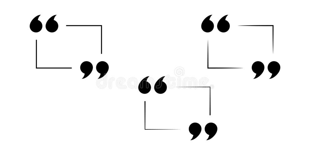 Double Quote Marks Enclosed within a Rectangular Frame. Stock ...