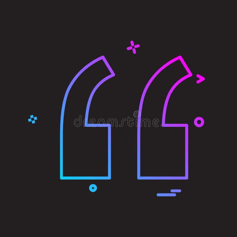 Double Quotes Icon Design Vector Stock Vector - Illustration of circle ...