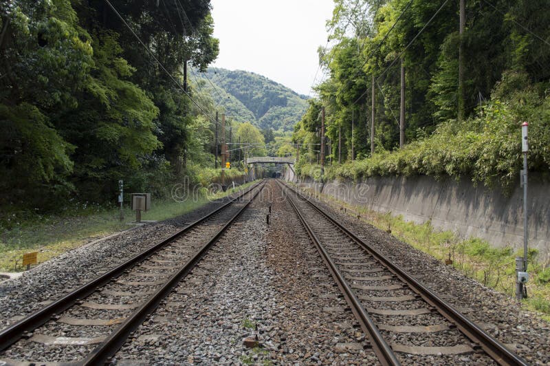 Double rail track stock photo. Image of station, infrastructure - 57463302
