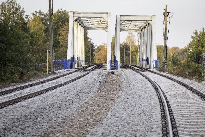 Double rail track stock image. Image of railway, rail - 130909625