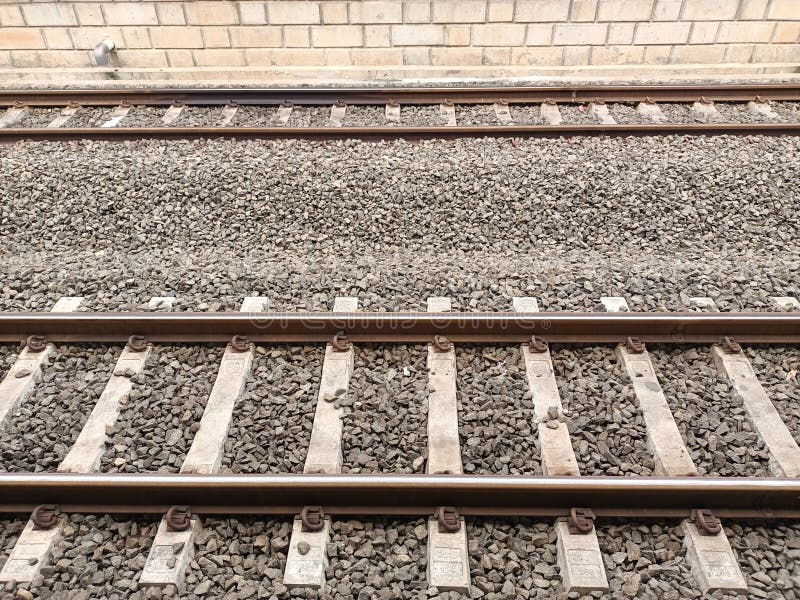 Double Railroad Tracks at Bekasi Station Stock Image - Image of tracks ...