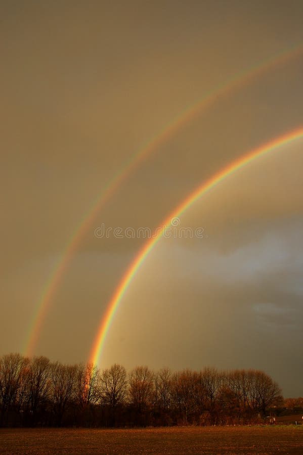 Double rainbow stock photo. Image of field, backgrounds - 3745558