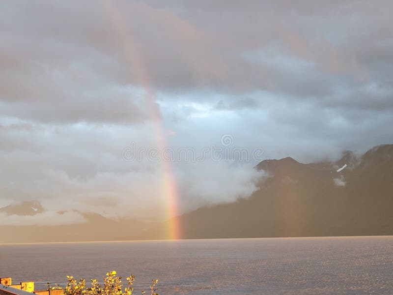Double Rainbow at Beluga Point, Anchorage, AK! Stock Image - Image of ...