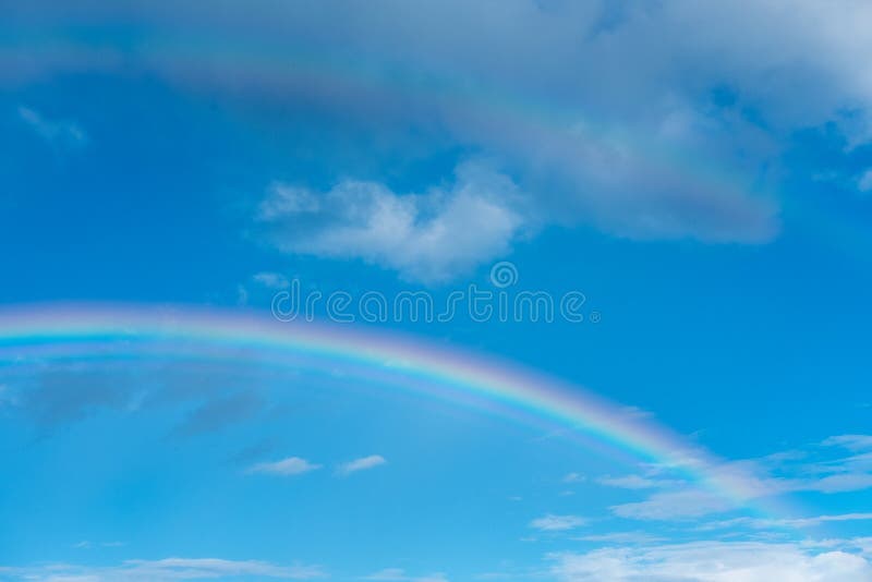 Double Rainbow on Blue Sky stock image. Image of natural - 279951869