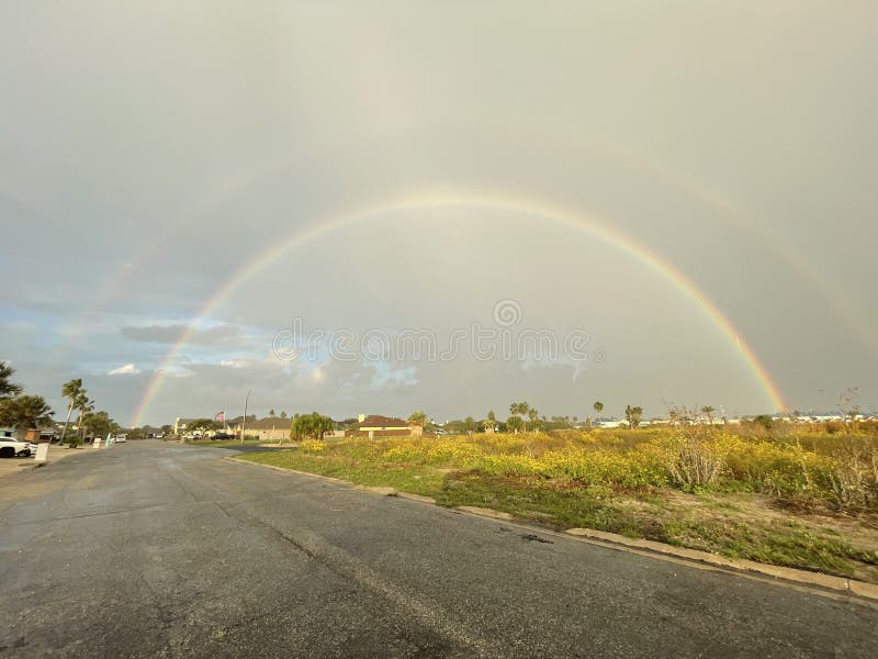 Double Rainbow over Land stock photo. Image of land - 276970252