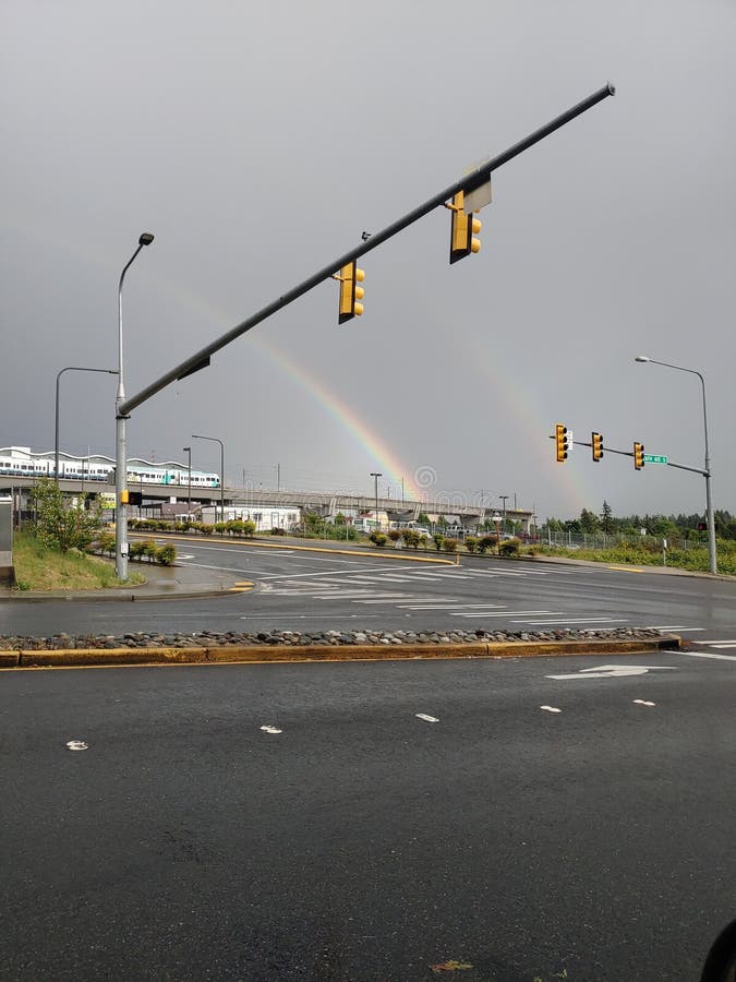 Double Rainbow Road Colors To Taste Stock Image - Image of colors, road ...