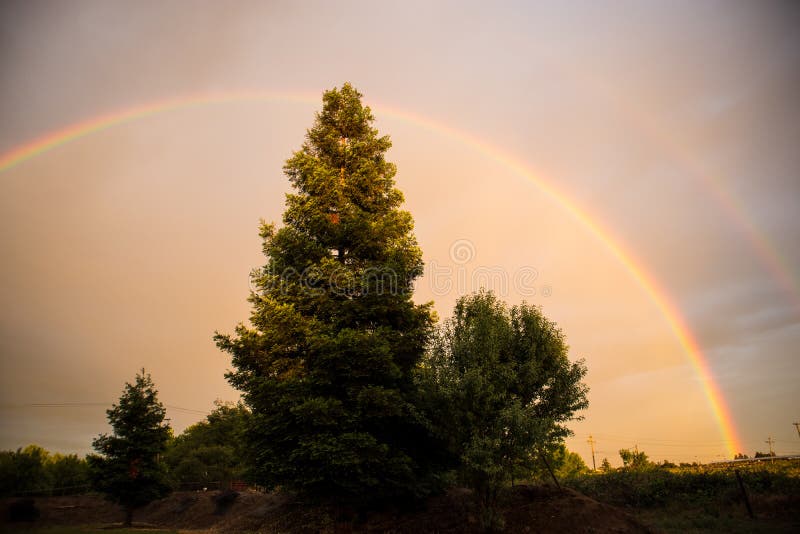 Double Rainbows in the Sky stock image. Image of natural - 184375207