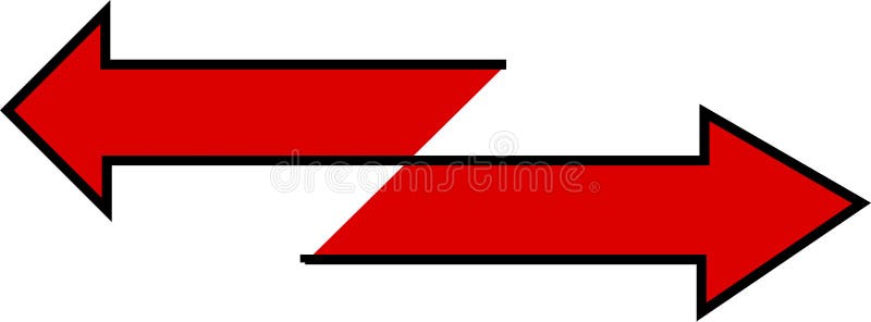 Double Red Arrows Pointing in Both Directions Stock Illustration ...