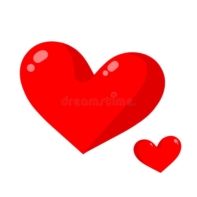 Double Red Heart of Love Illustration Stock Illustration - Illustration ...