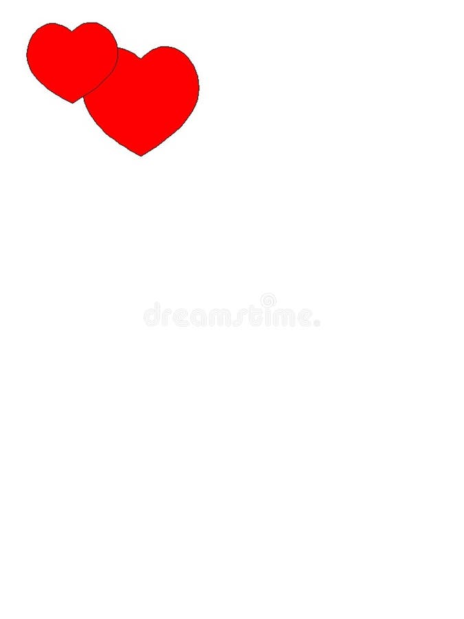 Double red hearts template stock illustration. Illustration of small ...