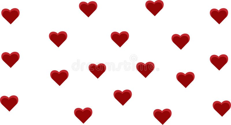 Double Red Hearts for Valentine S Day. Vector Heart Icons. Stock ...