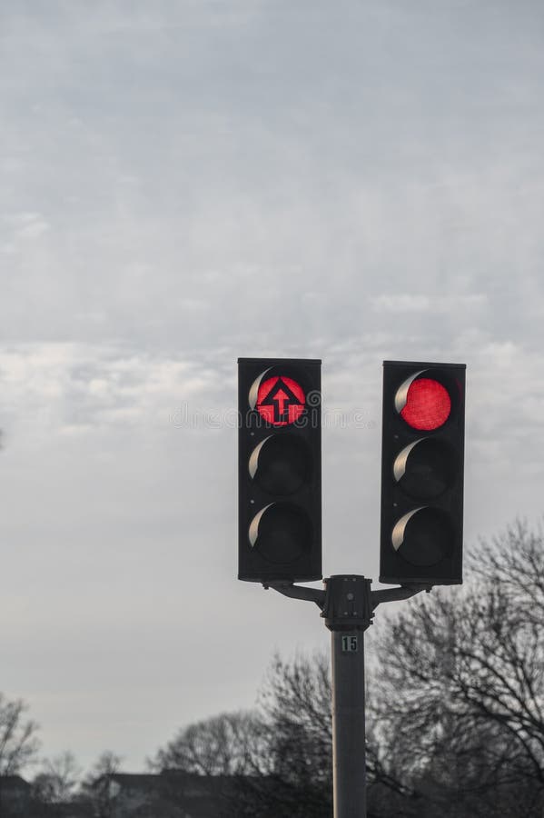 Double Red Traffic Lights with Forward Facing Arrow Concept in Sweden ...