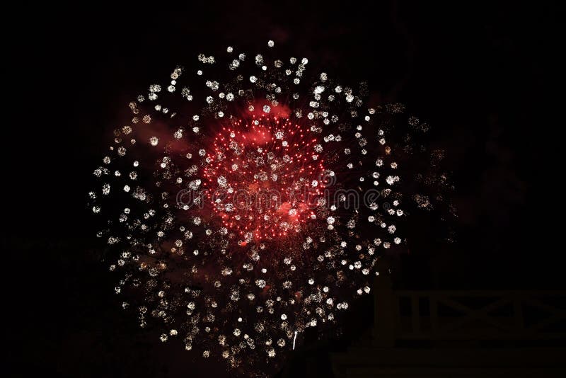 Fireworks at the lake stock image. Image of celebrate - 146150655