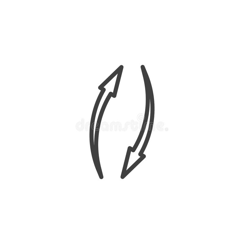 Double Reverse Arrow Line Icon Stock Vector - Illustration of graphics ...