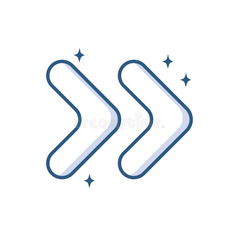Right Double Arrow Continue Icon Button Gradient Style Stock Vector ...