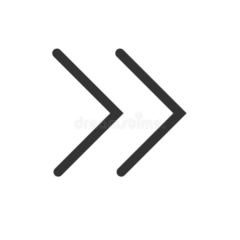 Double right arrow vector stock vector. Illustration of thin - 304810196