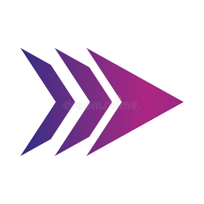 Double Right Arrows Direction Forward Button Gradient Style Icon Stock ...