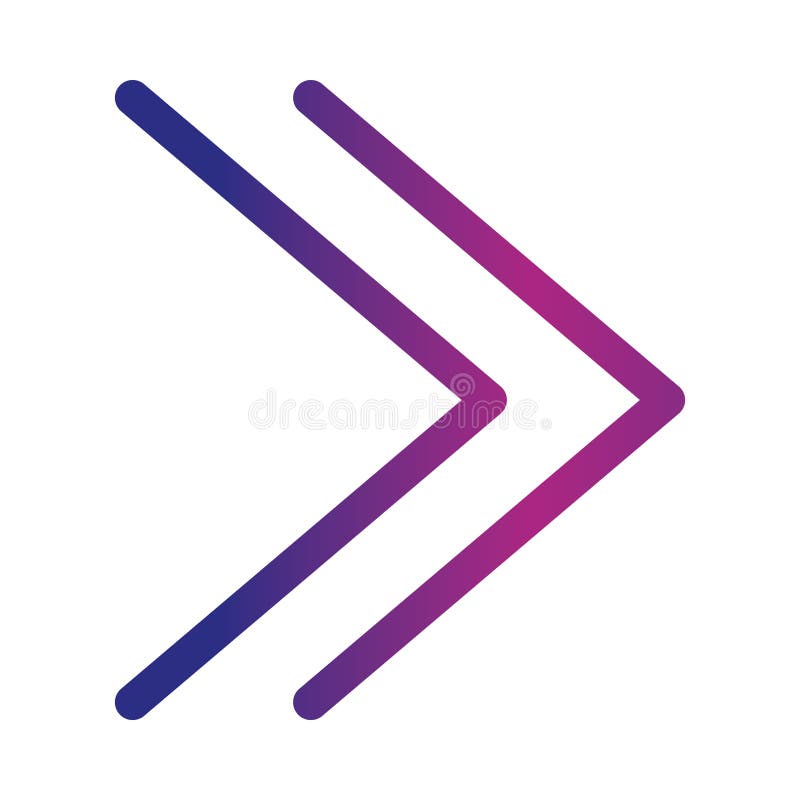Double Right Arrows Direction Forward Button Gradient Style Icon Stock ...