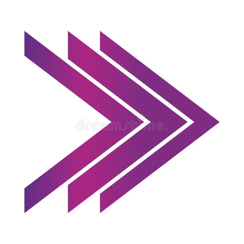 Double Right Arrows Direction Forward Button Gradient Style Icon Stock ...