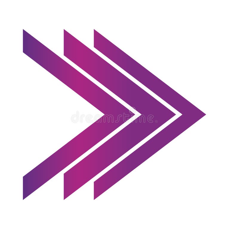 Double Right Arrows Direction Forward Button Gradient Style Icon Stock ...