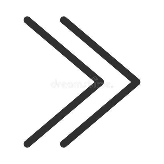Double Right Arrows Direction Forward Button Silhouette Style Icon ...