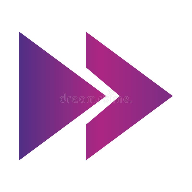 Double Right Arrows Direction Forward Digital Button Gradient Style ...