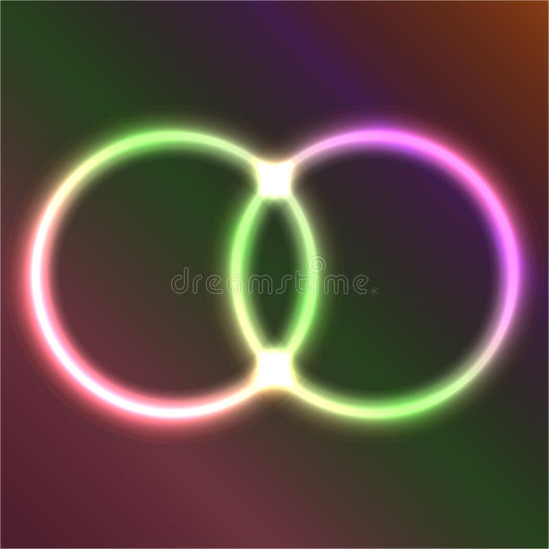 Double ring of neon stock vector. Illustration of glowing - 61624123