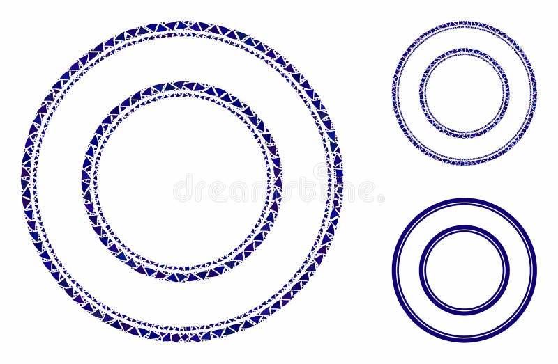 Double Round Frame Composition Icon of Bumpy Items Stock Illustration ...