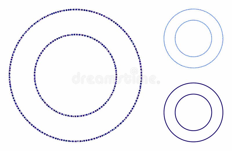 Double Round Frame Composition Icon of Bumpy Items Stock Illustration ...