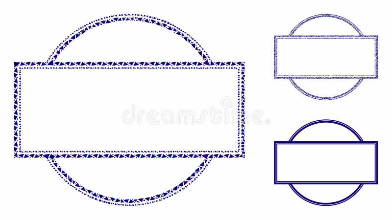 Double Round and Rectangle Frame Composition Icon of Bumpy Items Stock ...