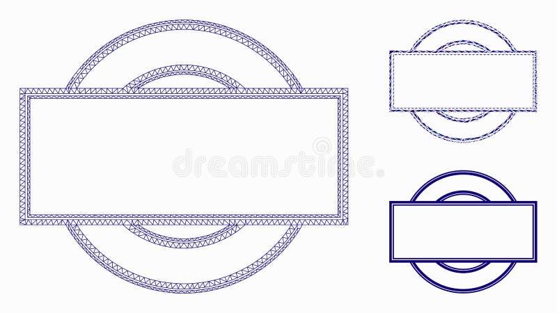 Double Round and Rectangle Frame Vector Mesh Wire Frame Model and ... Double Round and Rectangle Frame Vector Mesh Wire Frame Model and ...