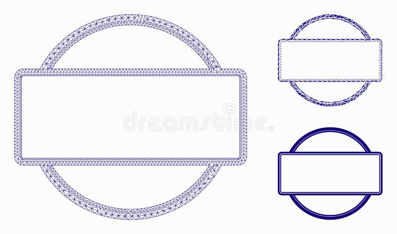 Double Round and Rectangle Frame Vector Mesh Wire Frame Model and ... Double Round and Rectangle Frame Vector Mesh Wire Frame Model and ...