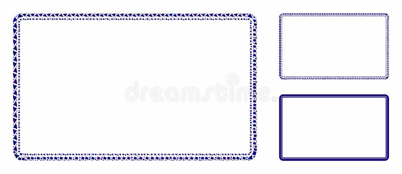 Double Rounded Rectangle Frame Composition Icon of Inequal Elements ...