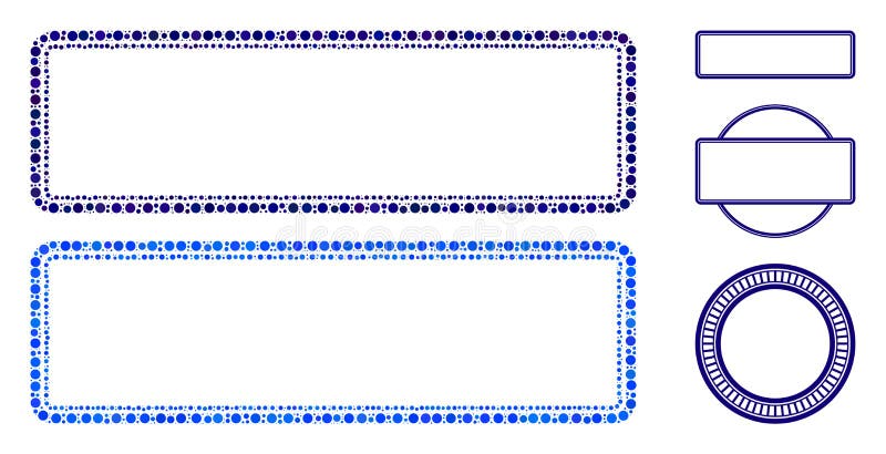 Double Rounded Rectangle Frame Composition Icon of Spheric Items Stock ...