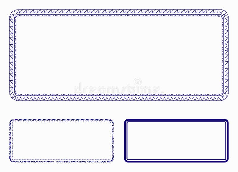 Double Rounded Rectangle Frame Vector Mesh Wire Frame Model and ...