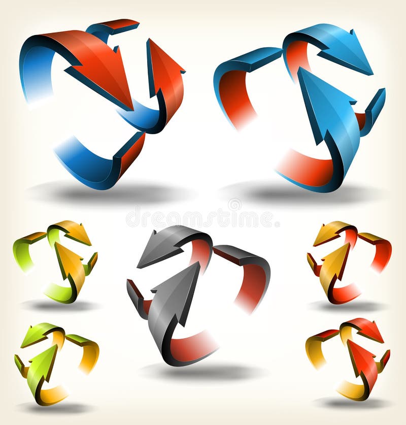 Double-sided Abstract Circular Arrows Stock Vector - Illustration of ...