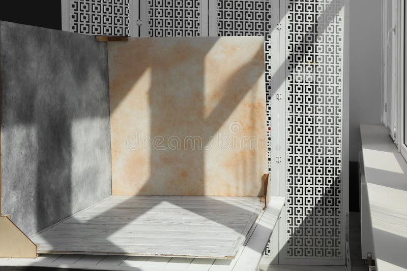 Double-sided Backdrops on Table in Photo Studio Stock Photo - Image of ...