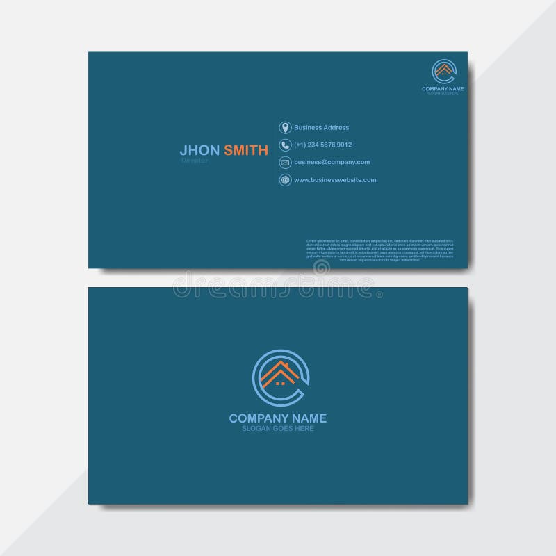 Double-sided Business Card Template. Flat Design Vector Illustration ...