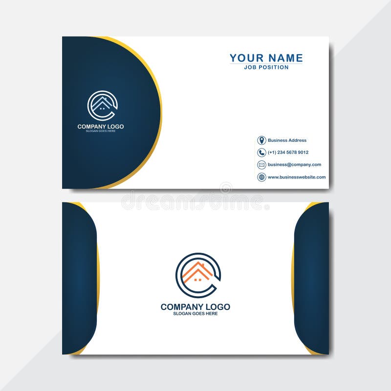 Double-sided Business Card Template. Flat Design Vector Illustration ...